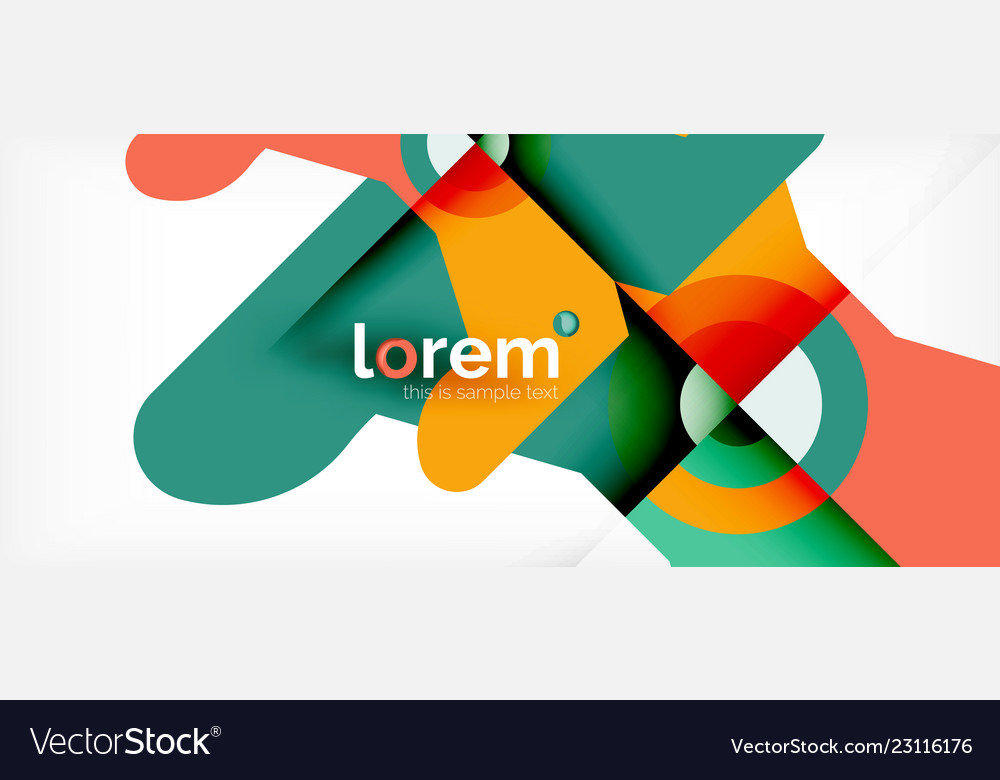 Colorful trendy geometric shapes background Vector Image