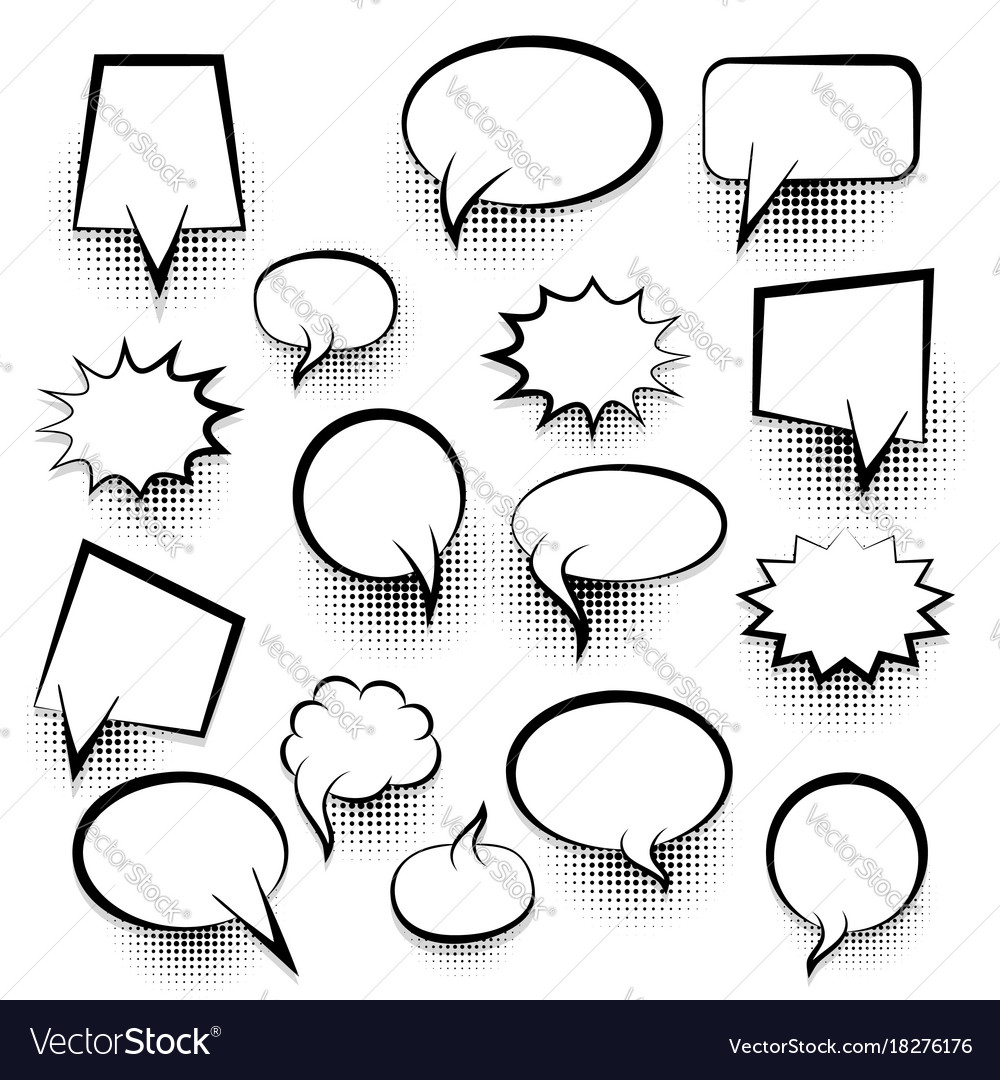 Comic empty text speech bubble 25 Royalty Free Vector Image