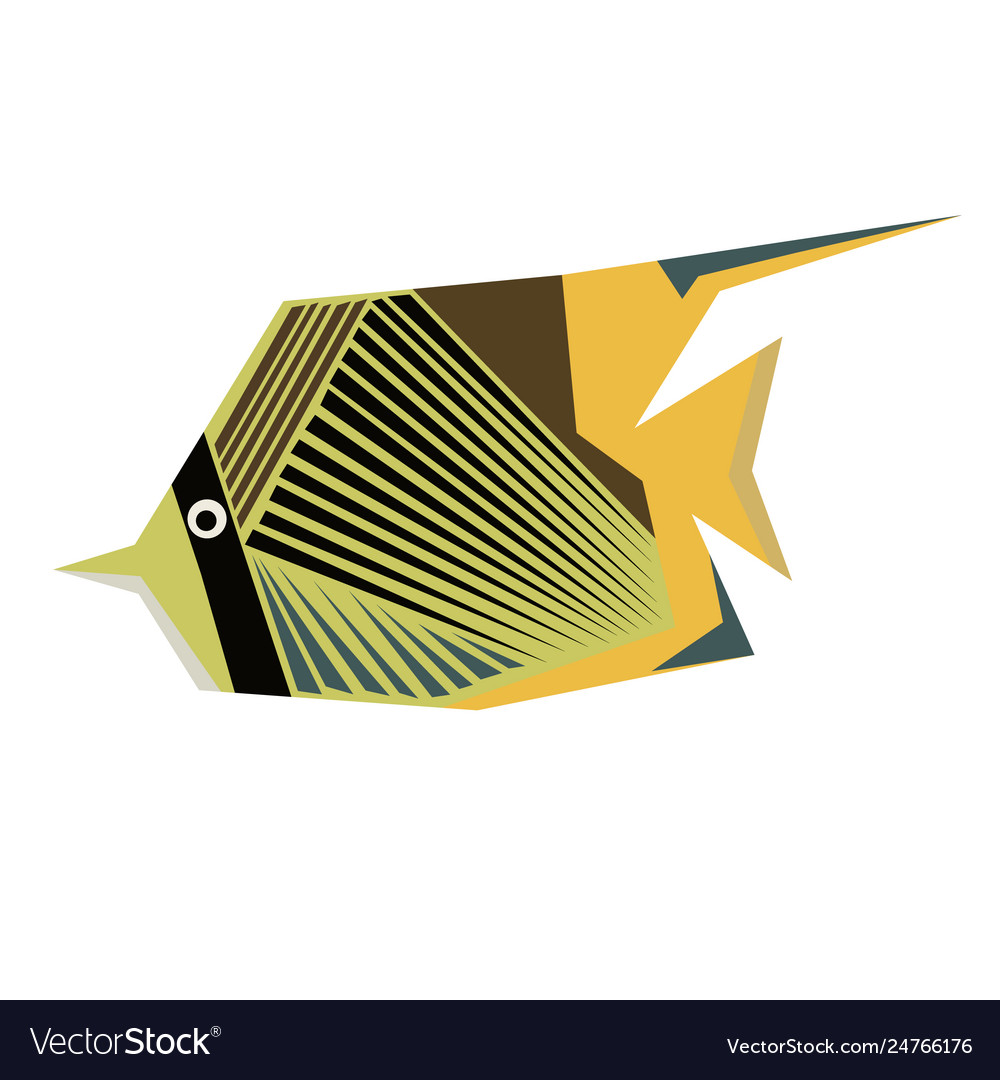 Exotic fish flat Royalty Free Vector Image - VectorStock