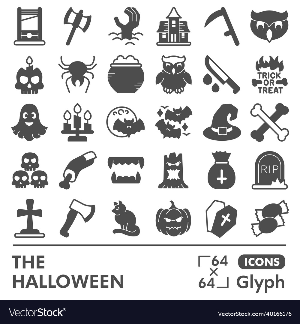 Halloween line icon set all saints eve symbols Vector Image