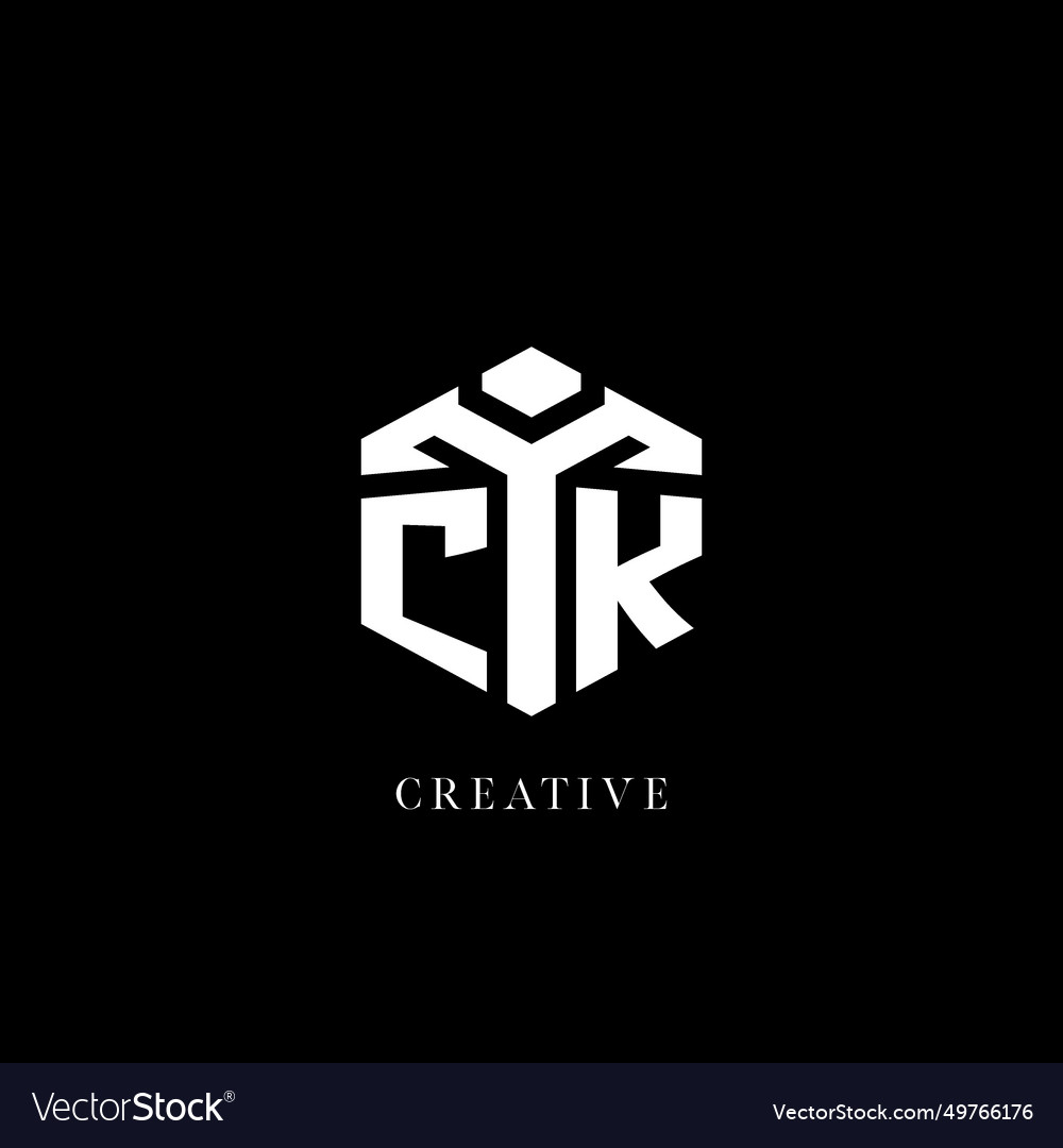 Initial ck logo hexagon shape geometric style Vector Image