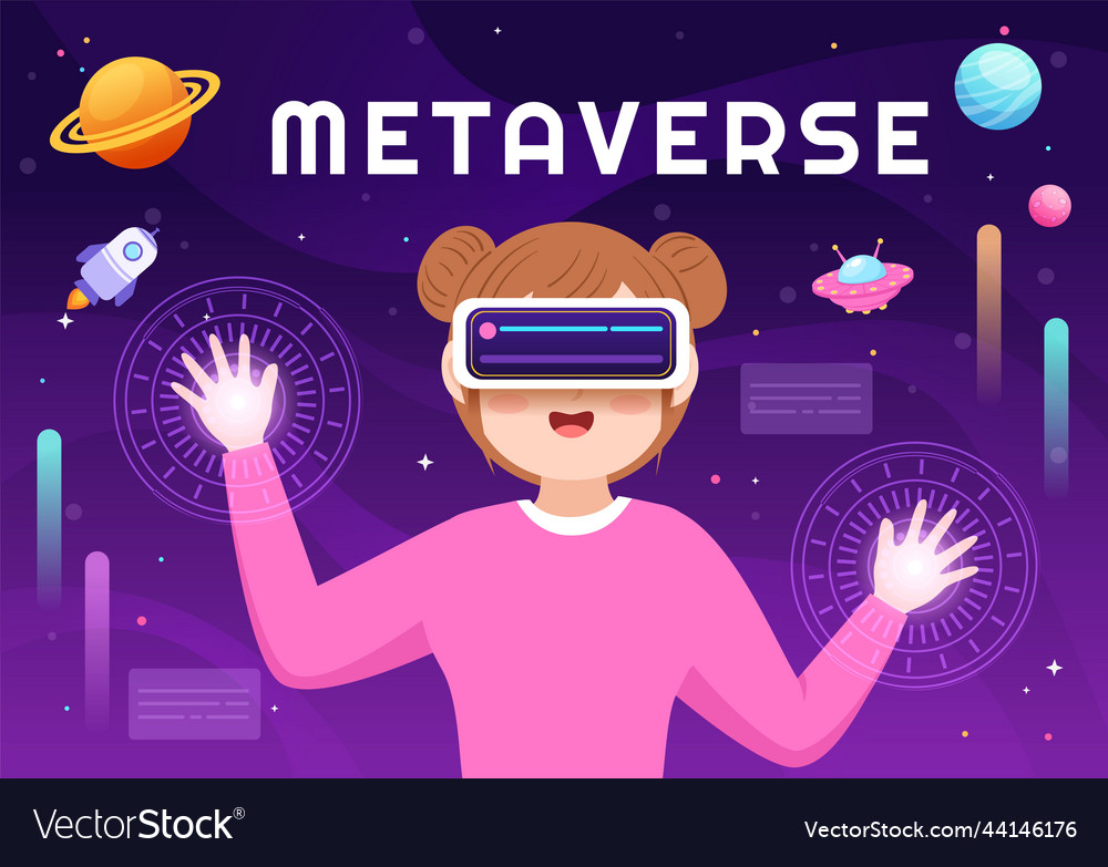 Metaverse digital virtual reality technology Vector Image
