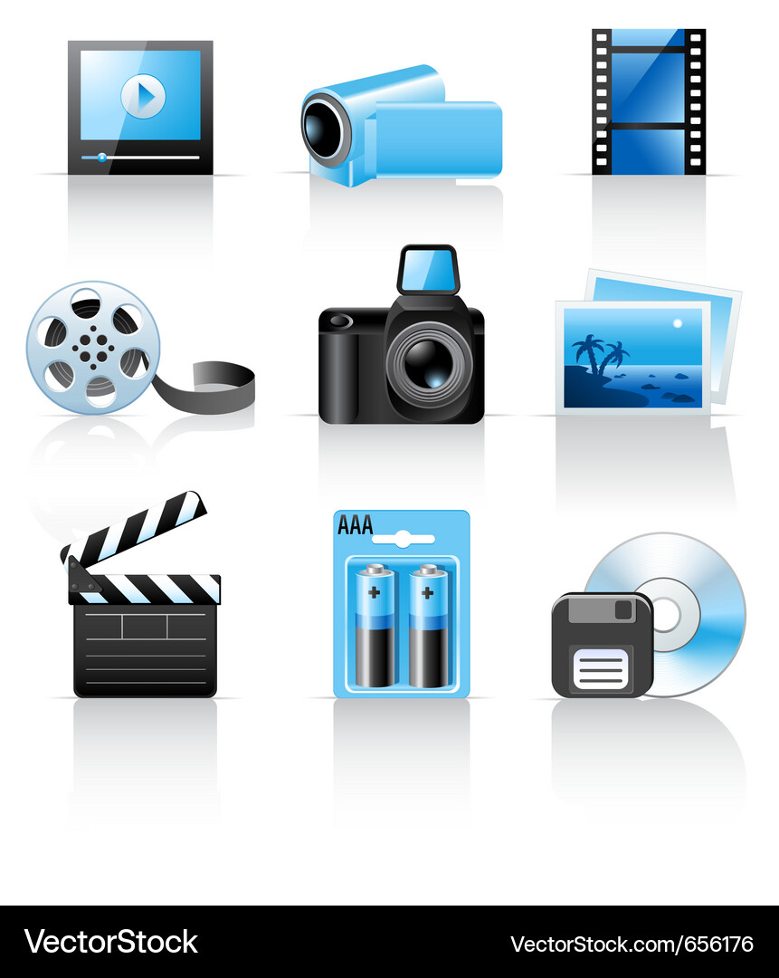 Photo and video icons Royalty Free Vector Image