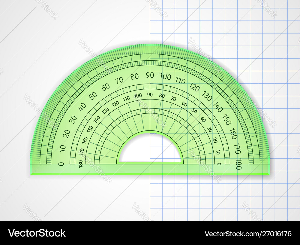 School supplies measuring tool green transparent Vector Image