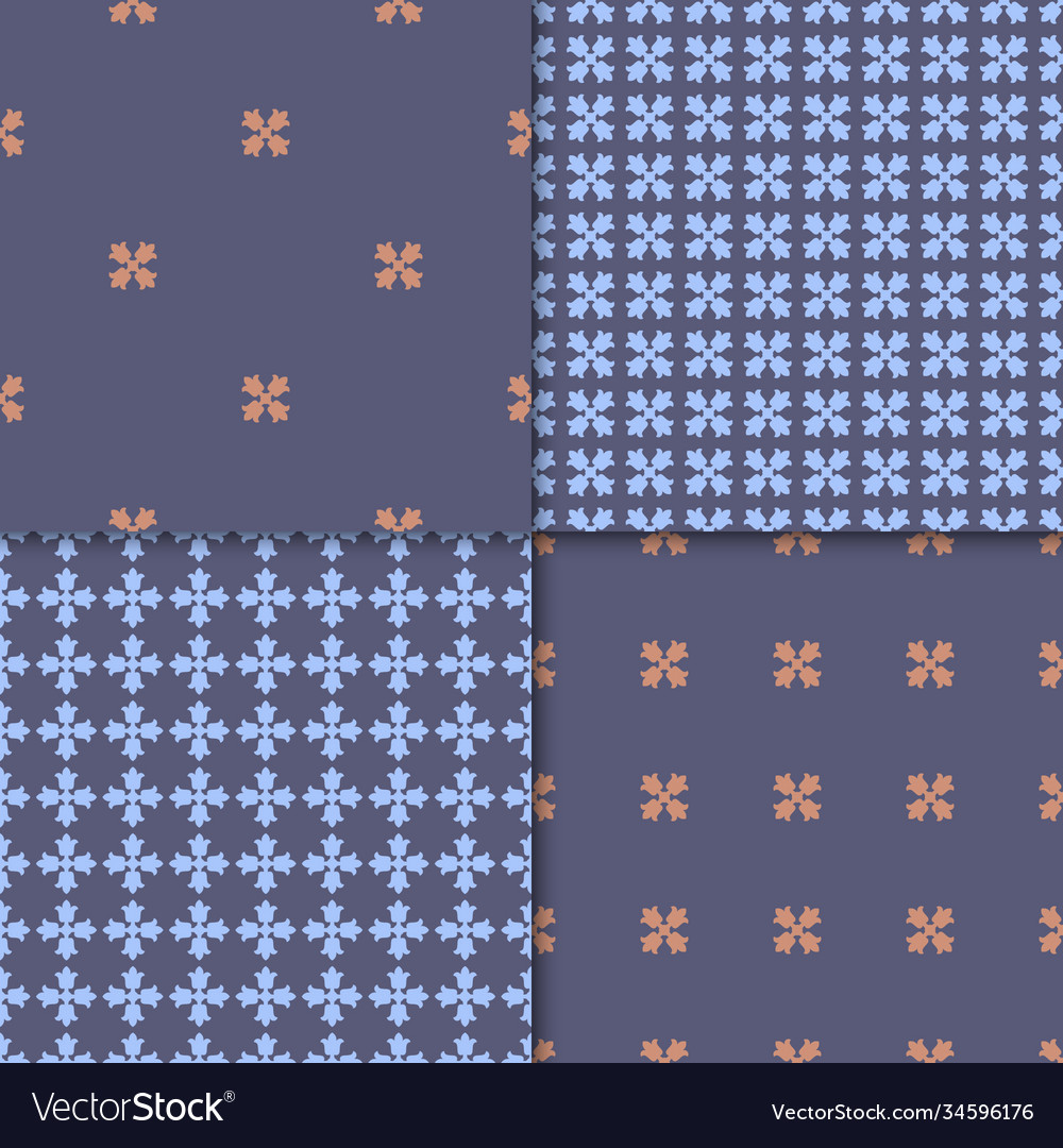 Set 4 decorative seamless pattern Royalty Free Vector Image