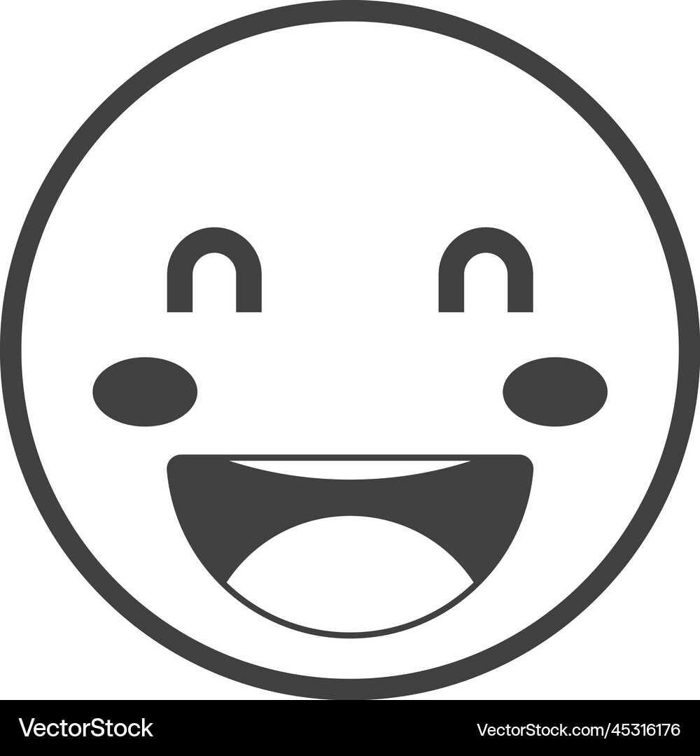 Smiley face emoji in minimal style Royalty Free Vector Image