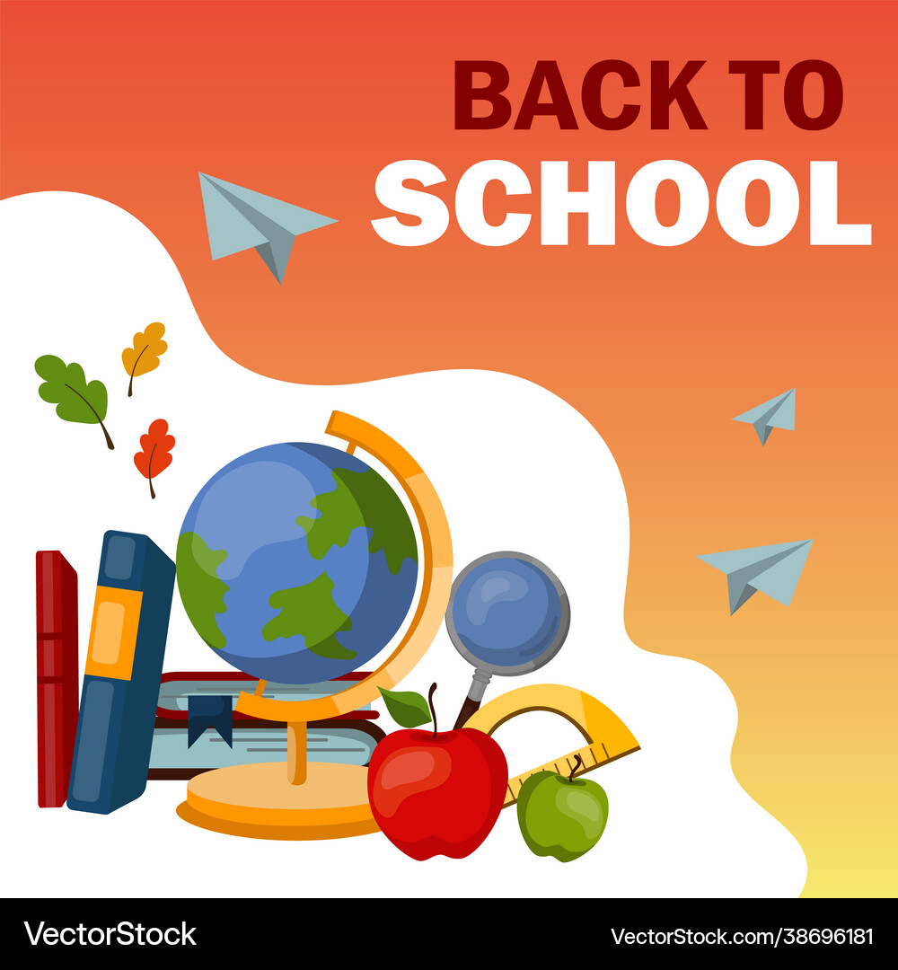 Back to school new year start Royalty Free Vector Image