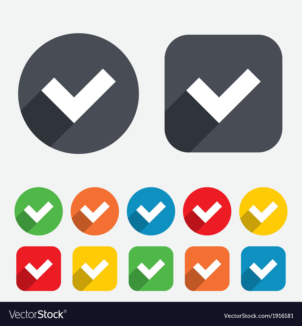 Check sign icon yes button Royalty Free Vector Image
