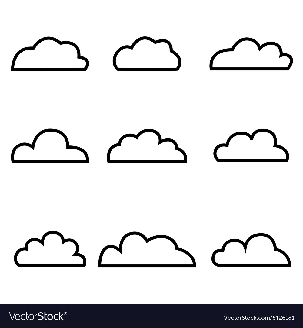 Cloud icons set Royalty Free Vector Image - VectorStock