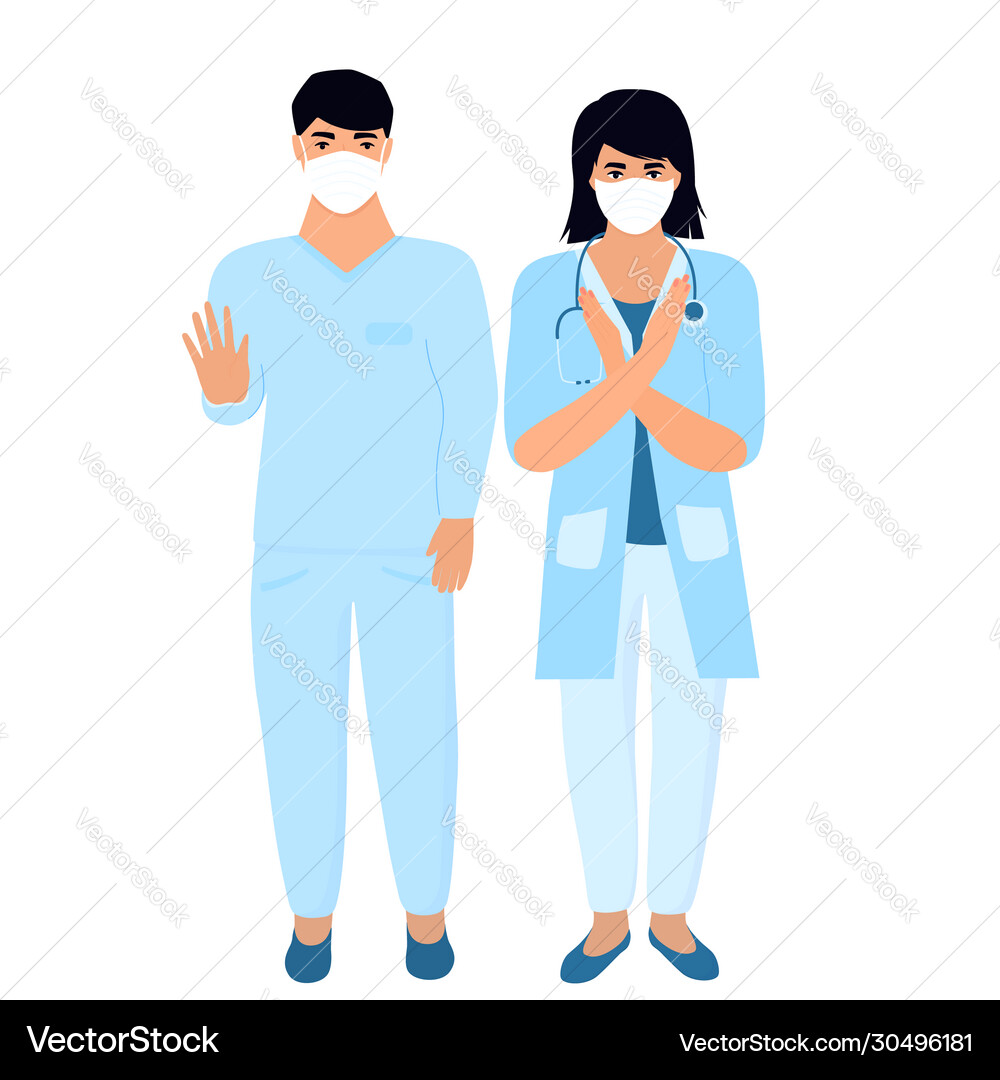 Covid-19 coronavirus epidemic doctors in Vector Image