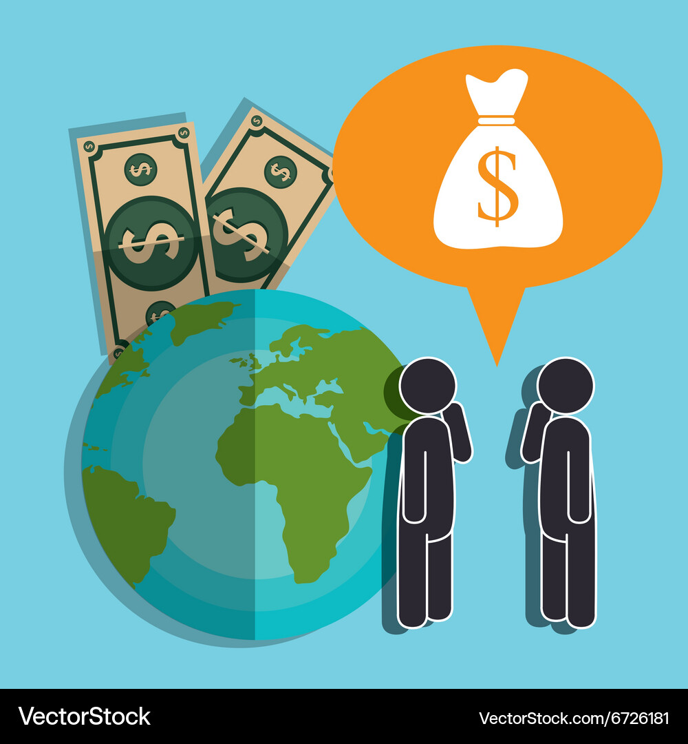 Financial growth up and money Royalty Free Vector Image