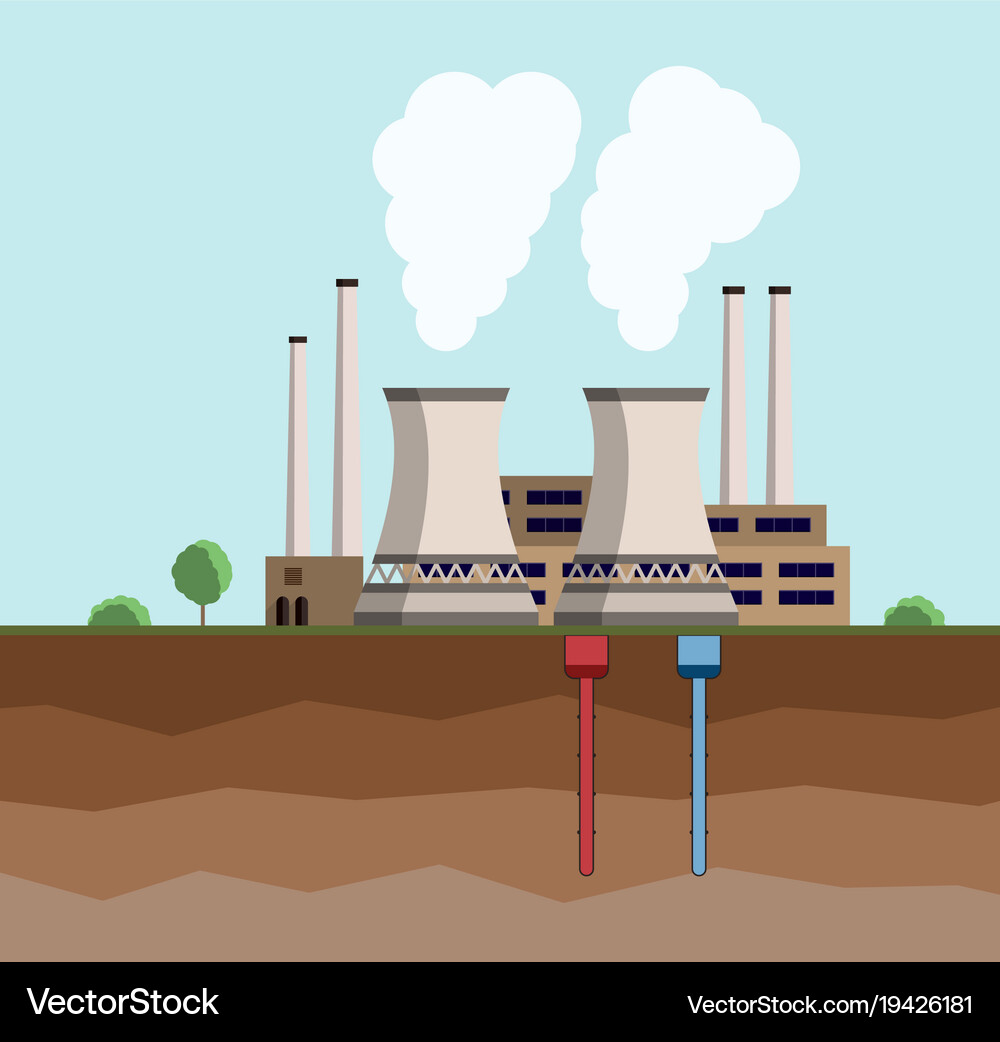 Geothermal energy concept eco friendly geothermal Vector Image