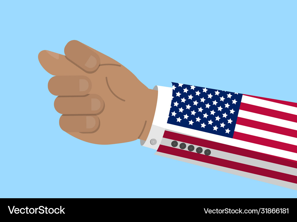 Hand gesture fig sign with flag usa Royalty Free Vector