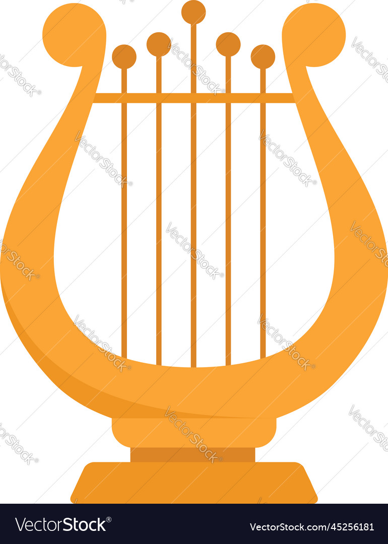 Harp concert icon flat style Royalty Free Vector Image