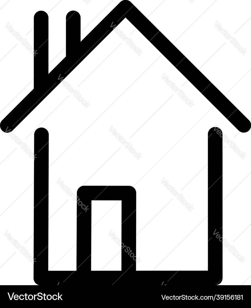 House with small door icon on white background Vector Image