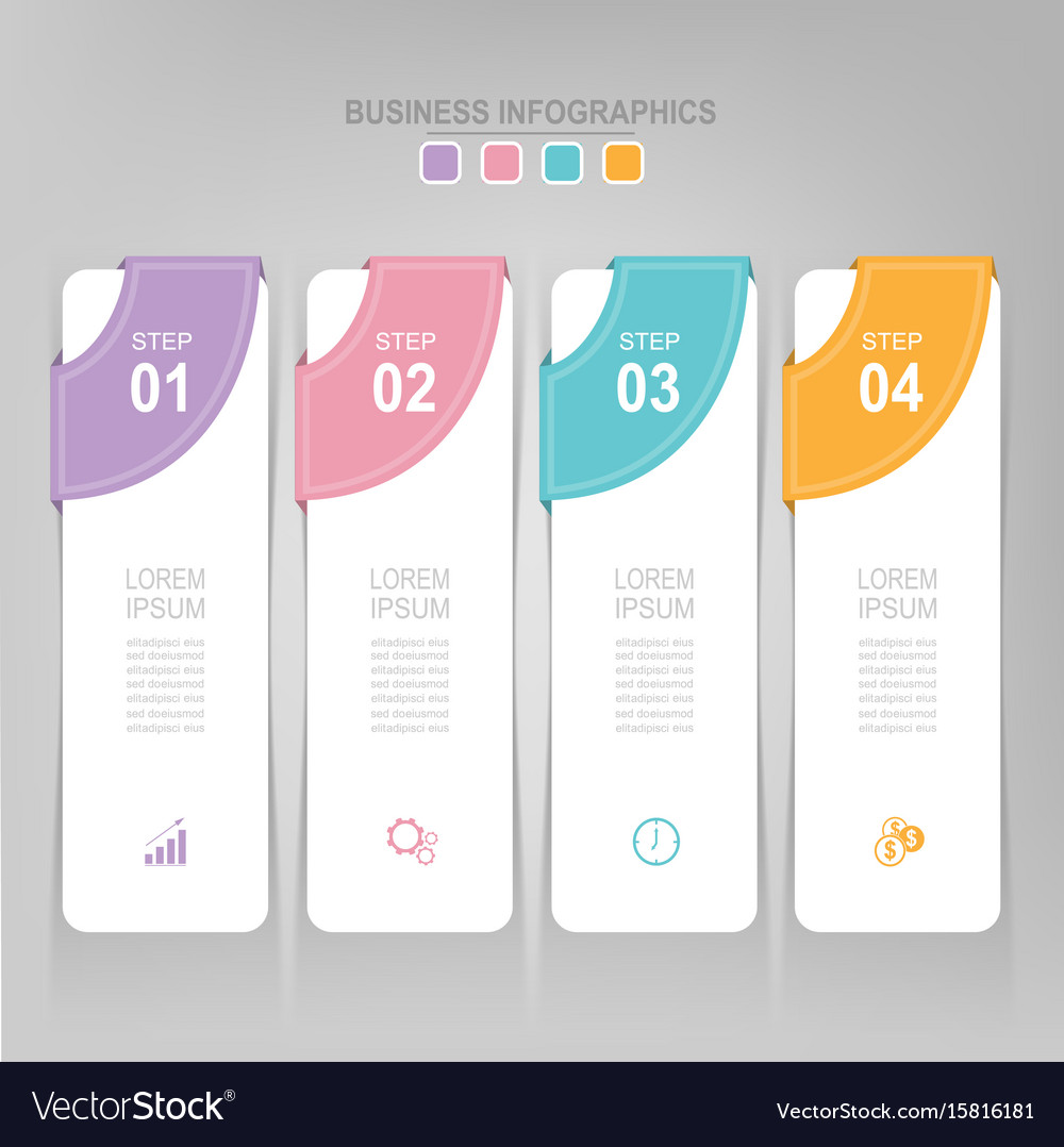 Infographic of step flat design business icon Vector Image