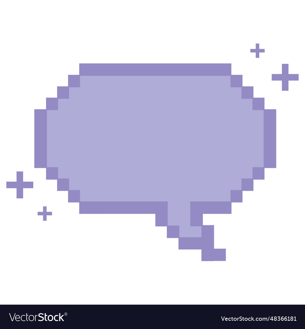 Isolated colored pixelated comic speech bubble Vector Image