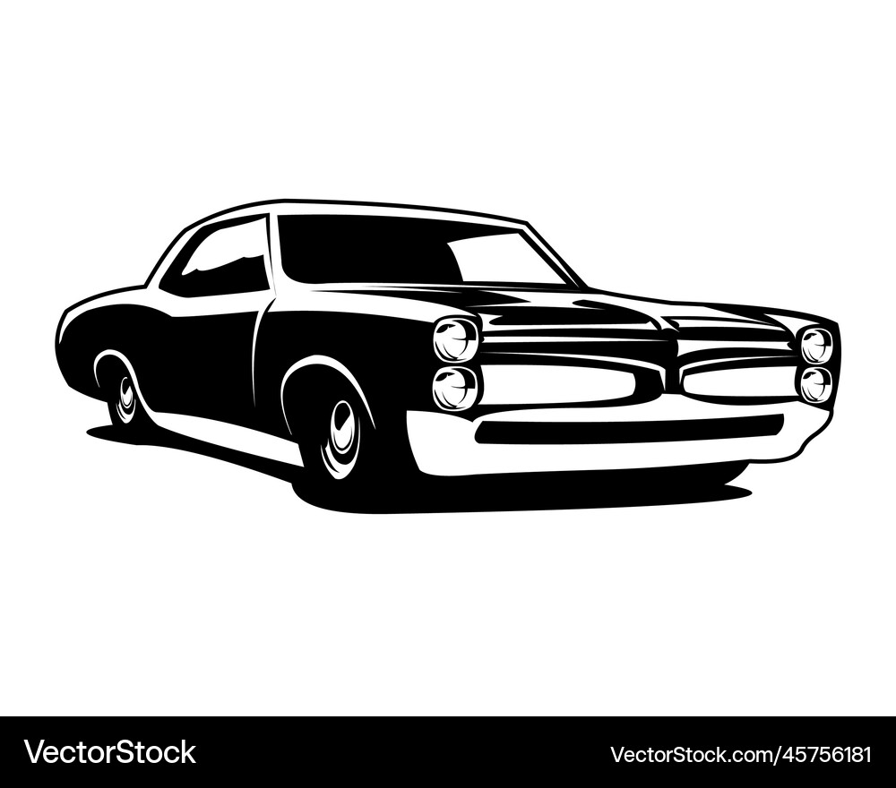 Isolated vintage muscle car Royalty Free Vector Image