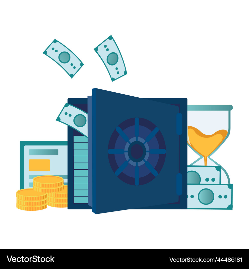Safe with savings security of income Royalty Free Vector