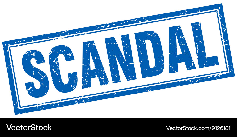 Scandal blue grunge square stamp on white Vector Image