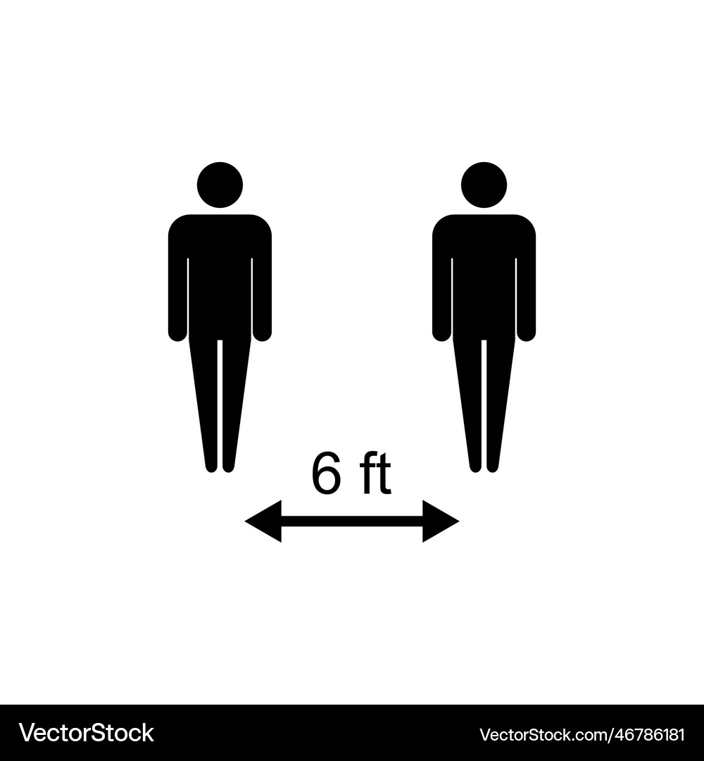 Social distancing icon distance icon self Vector Image