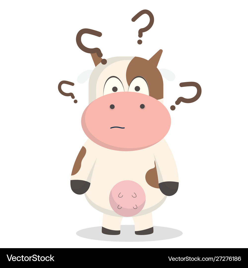 Cute cow characters with wonder expressions Vector Image
