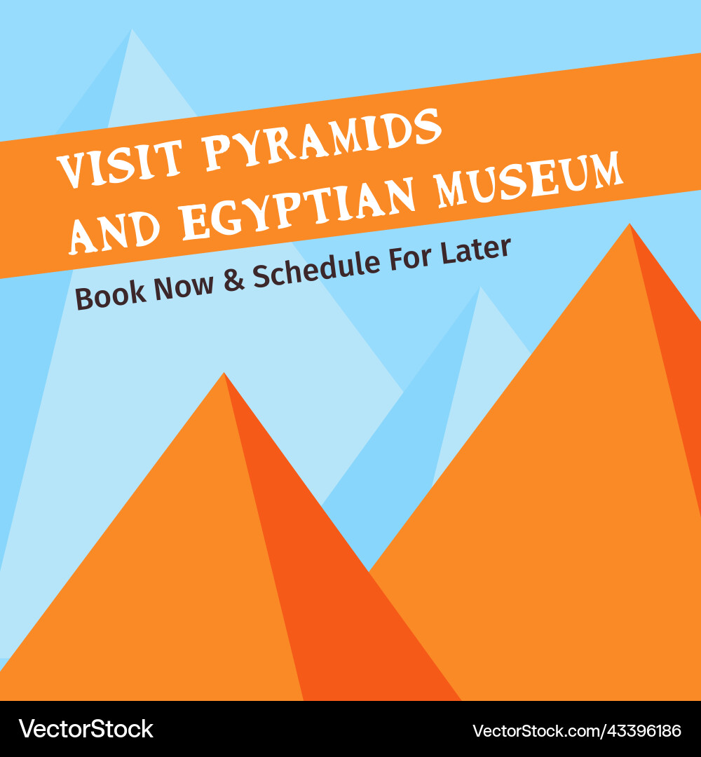 Egyptian museum exhibit visit pyramids banner Vector Image