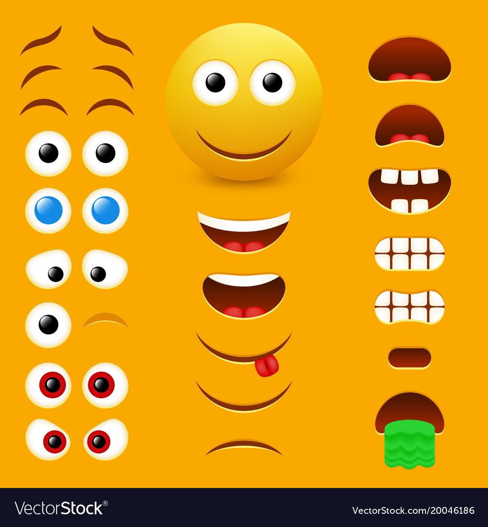 Emoji Creator Design Collection Royalty Free Vector Image