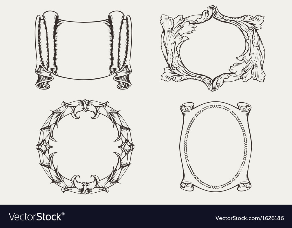 Four ancient frames Royalty Free Vector Image - VectorStock
