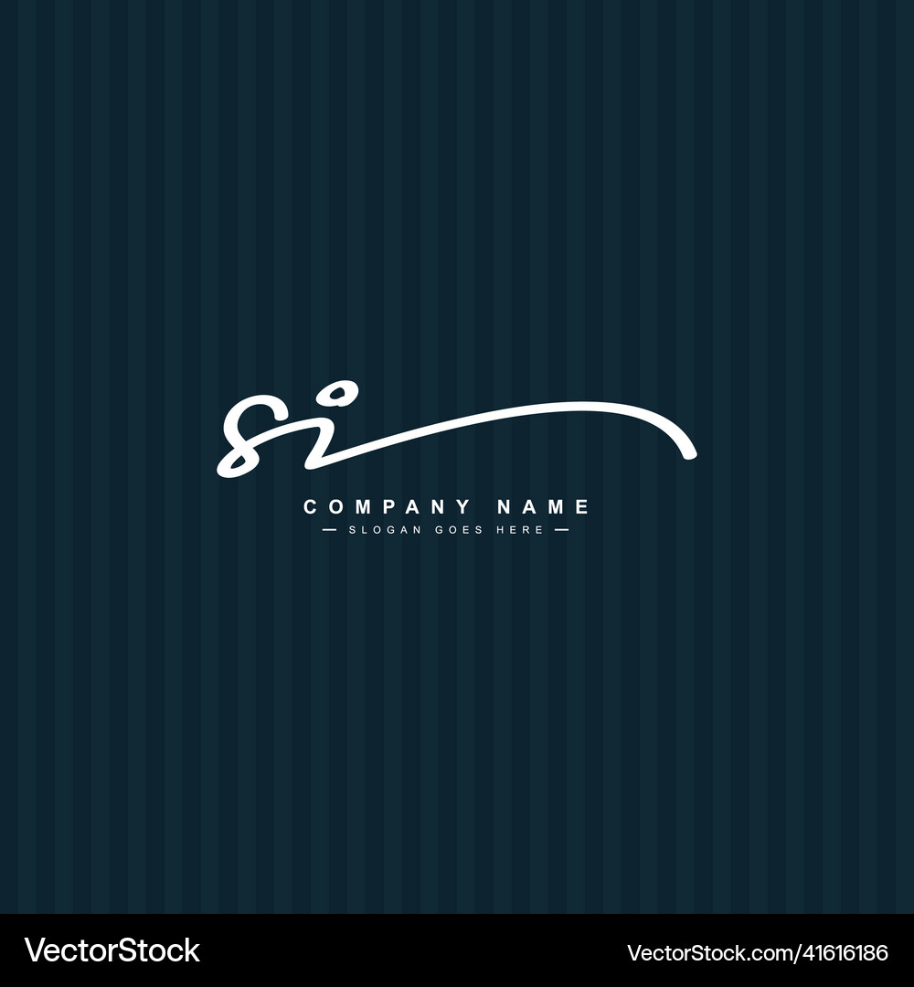 Initial letter si logo - handwritten signature Vector Image