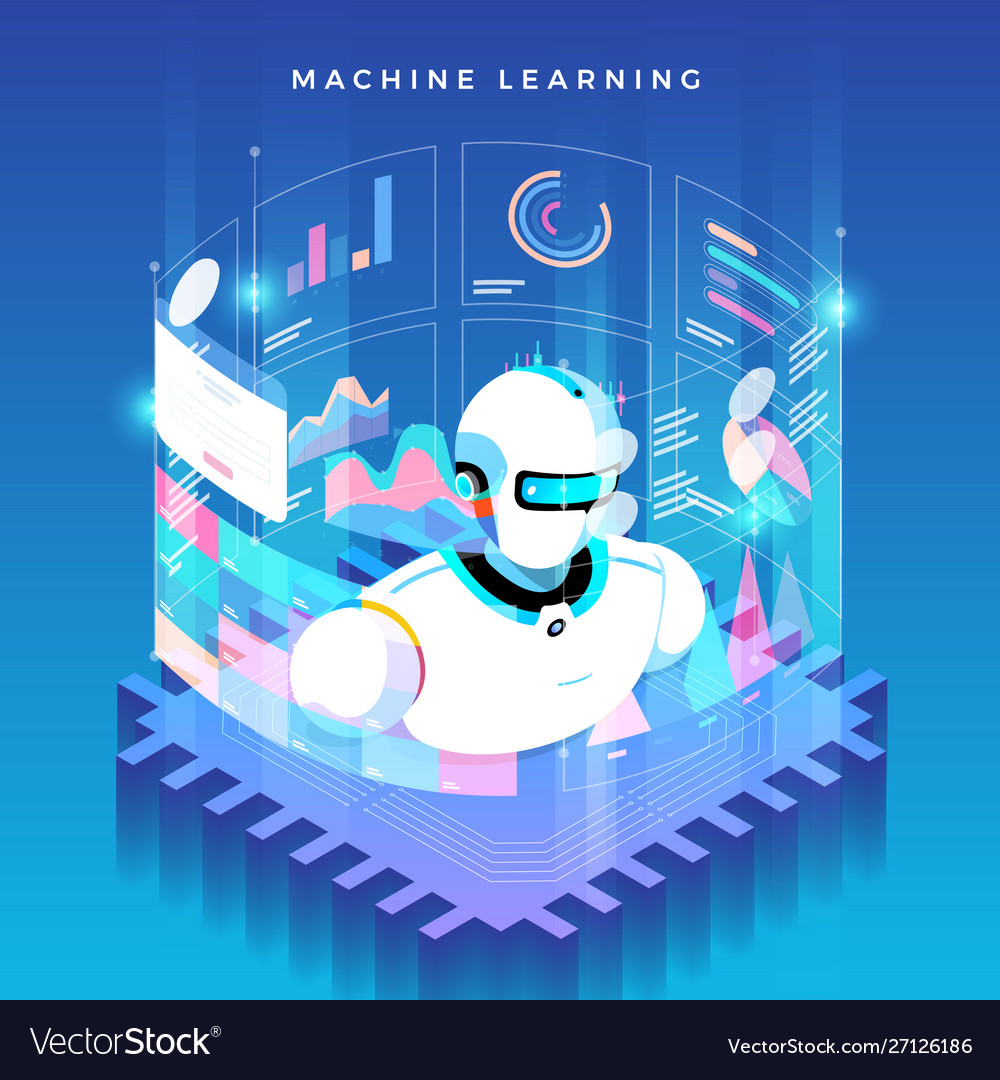 Machine learning technology Royalty Free Vector Image