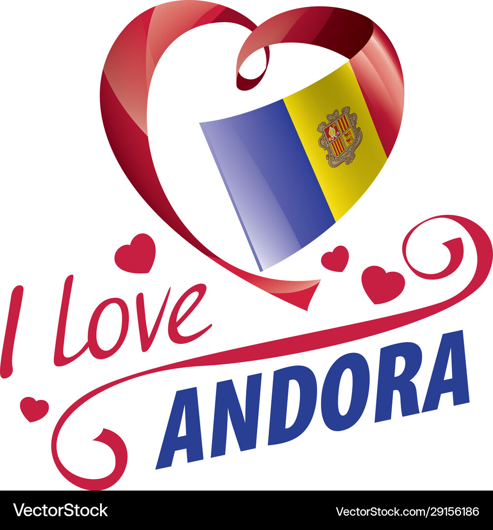 National flag andora in shape Royalty Free Vector Image