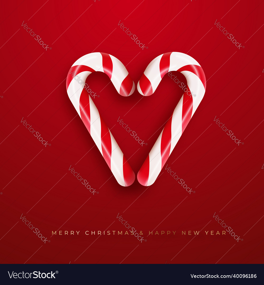 Realistic christmas candy cane in the shape Vector Image