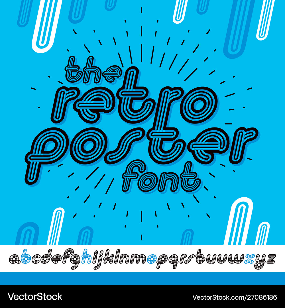 Retro lowercase english alphabet letters Vector Image