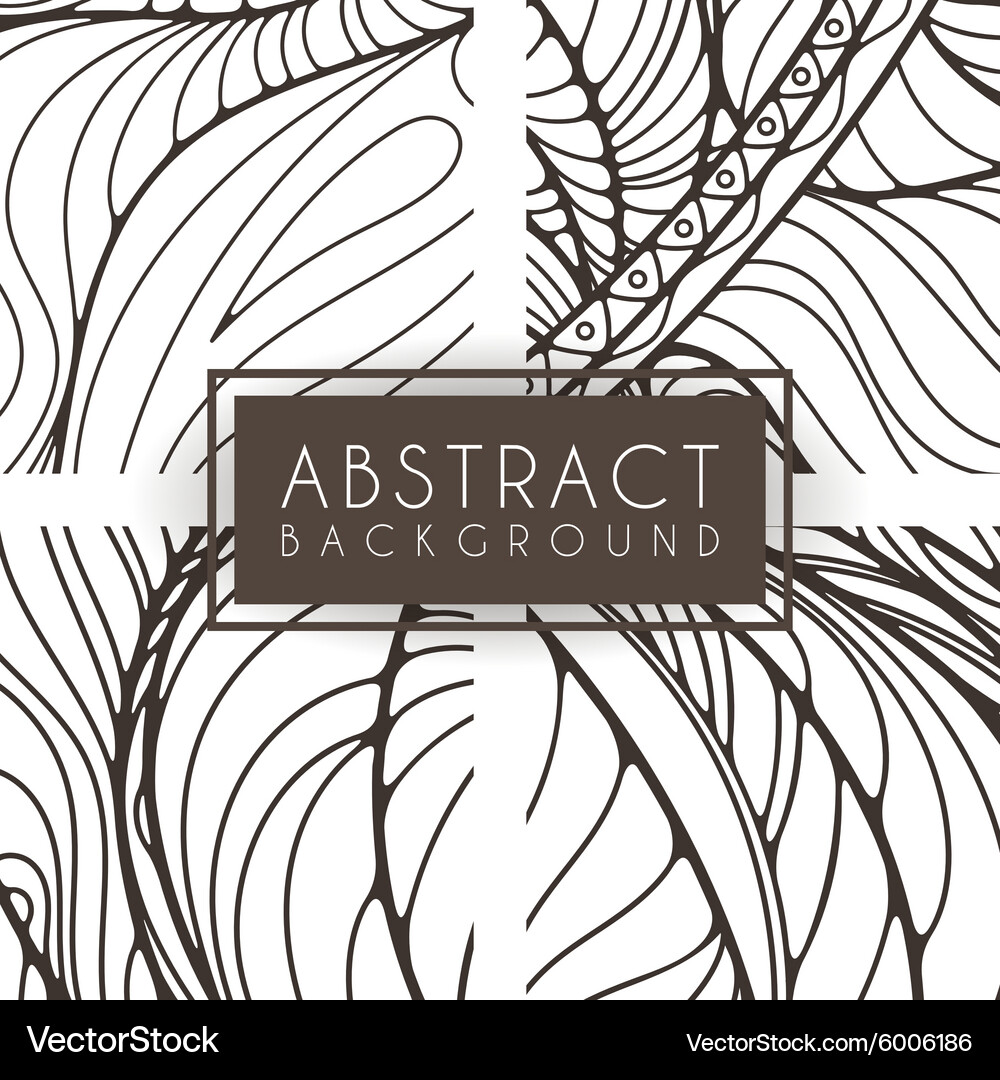 Set of four monochrome intricate patterns Vector Image