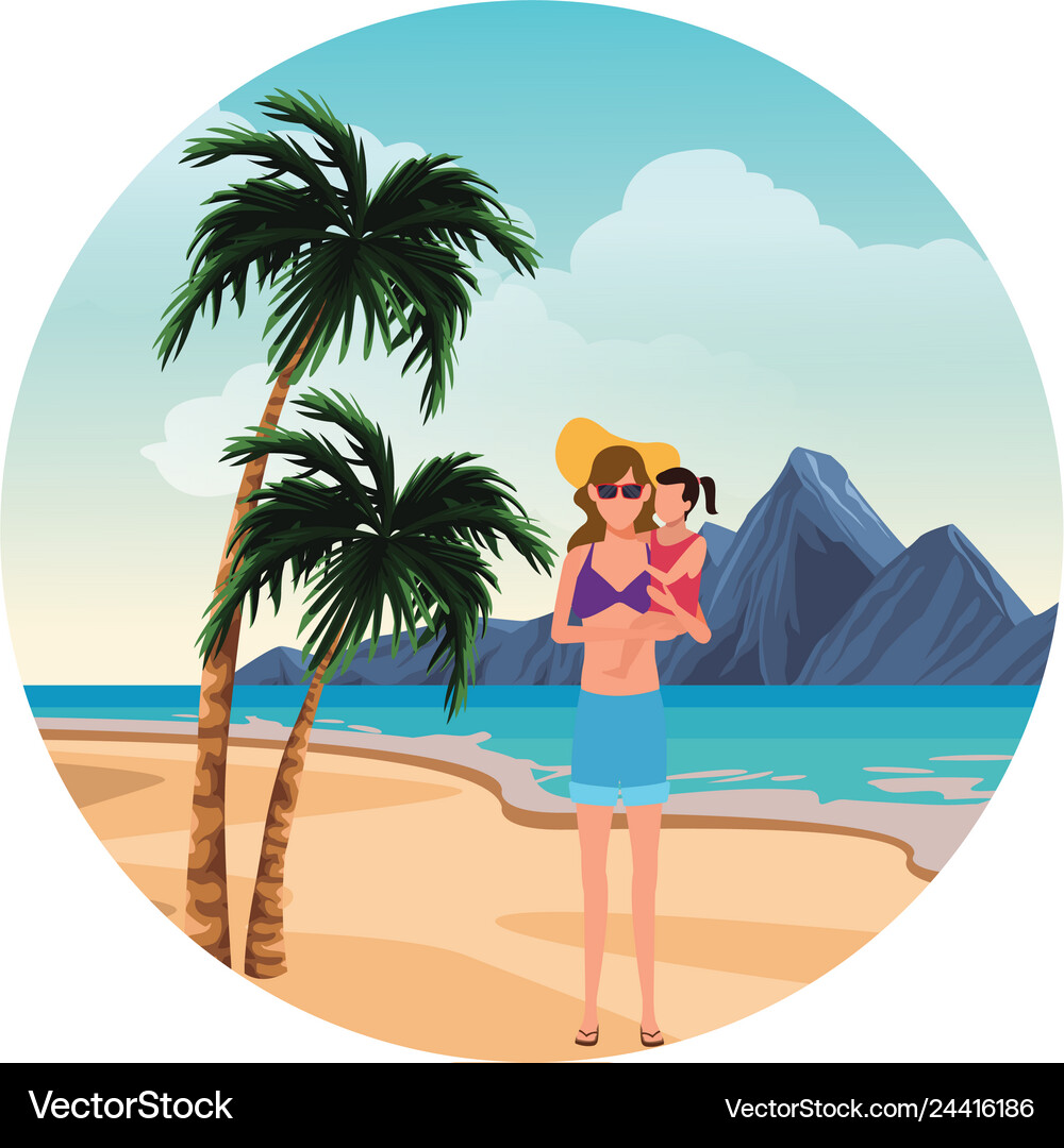 Summer vacation cartoon Royalty Free Vector Image