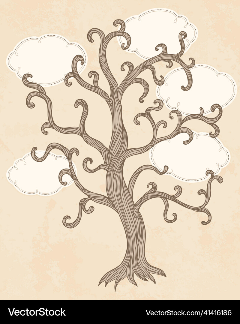 Vintage of a tree Royalty Free Vector Image - VectorStock
