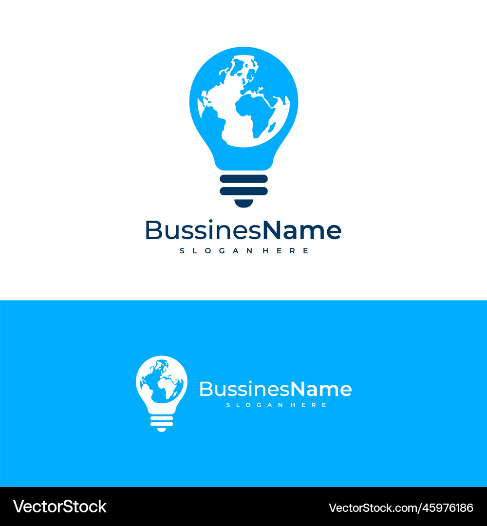 World bulb logo template creative Royalty Free Vector Image