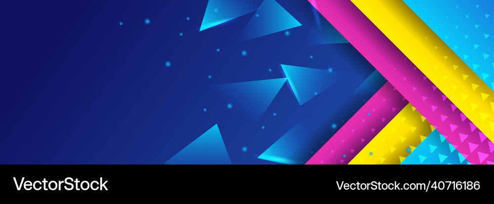 Yellow pink and blue banner background abstract Vector Image