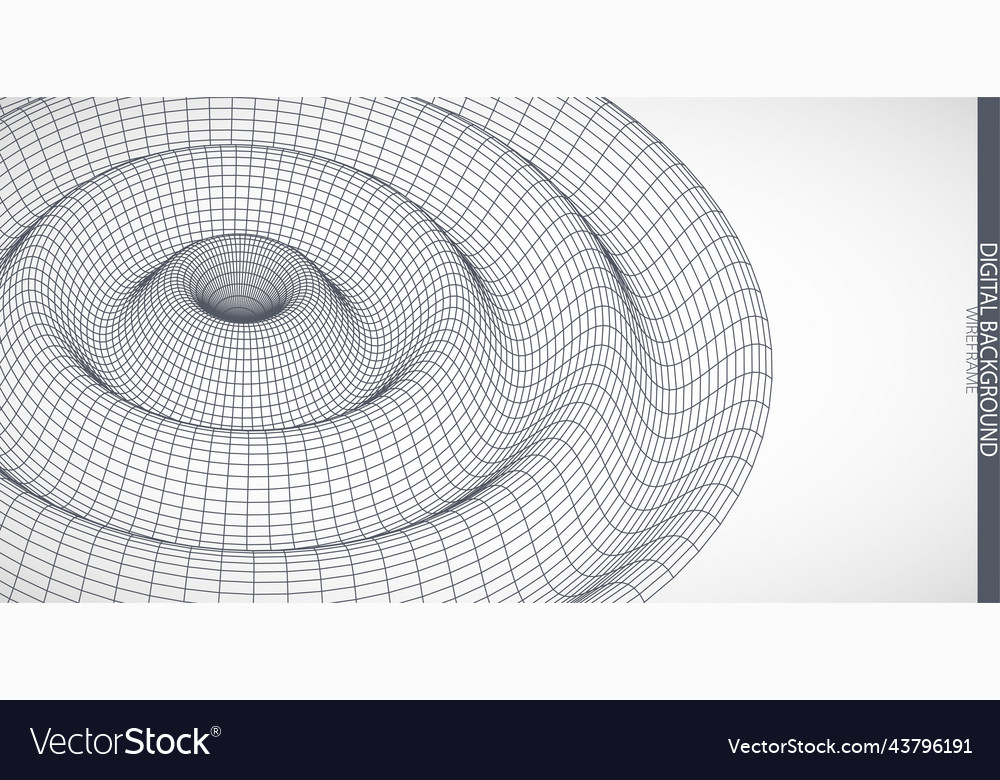 Abstract background with waves 3d surface Vector Image
