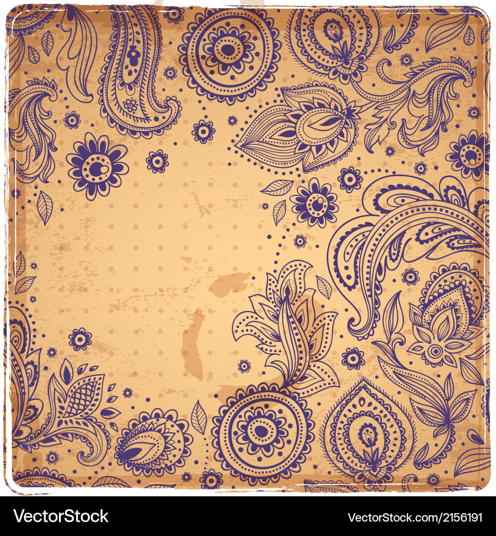 Beautiful indian floral ornament Royalty Free Vector Image