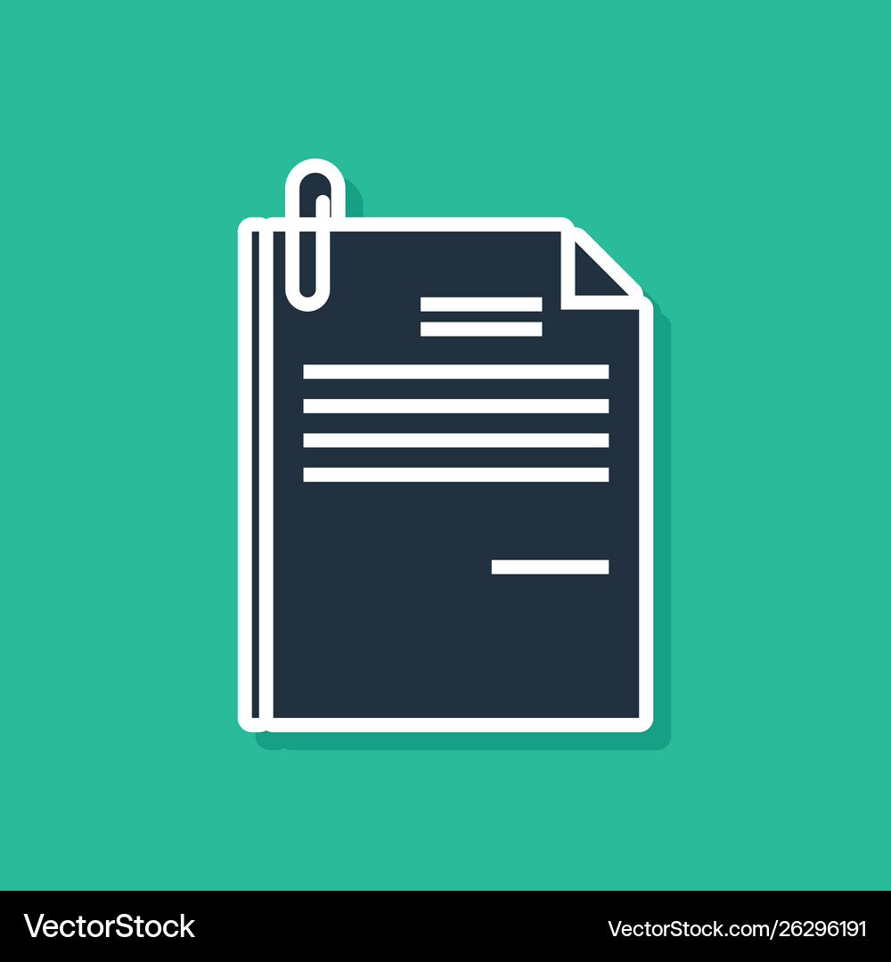 Blue file document and paper clip icon isolated Vector Image