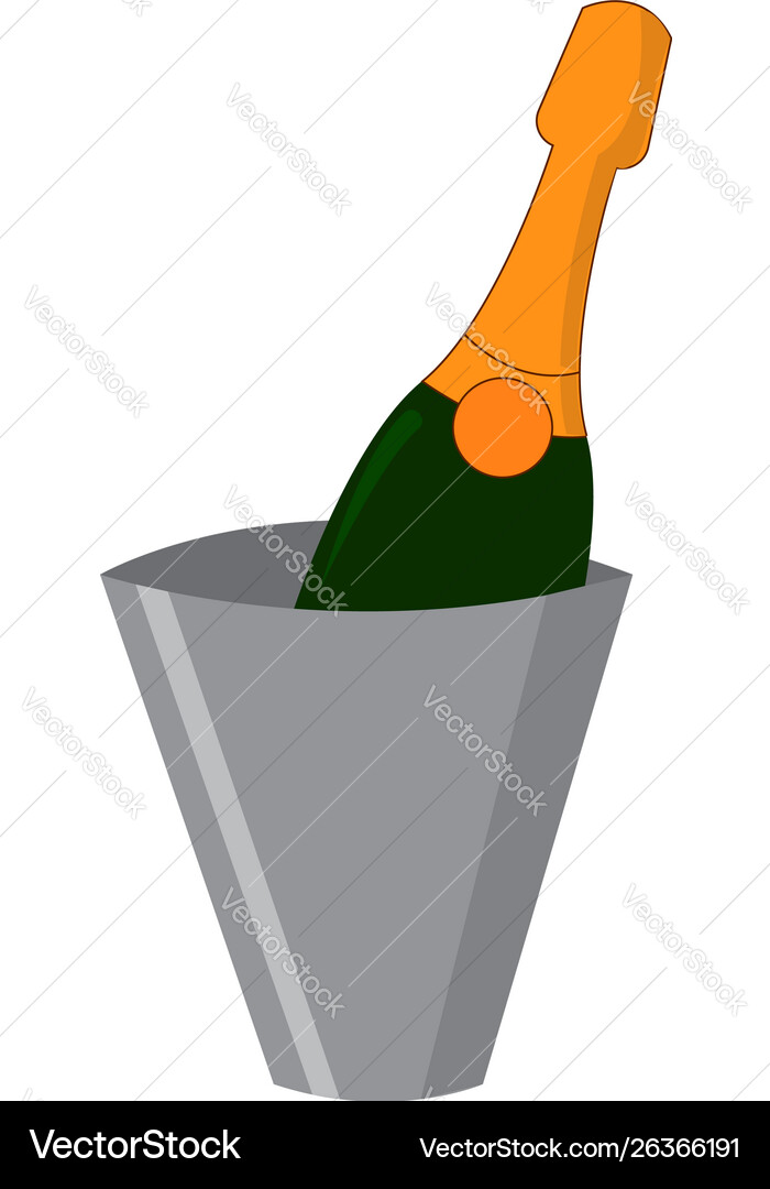 Champagne in a bucket or color Royalty Free Vector Image
