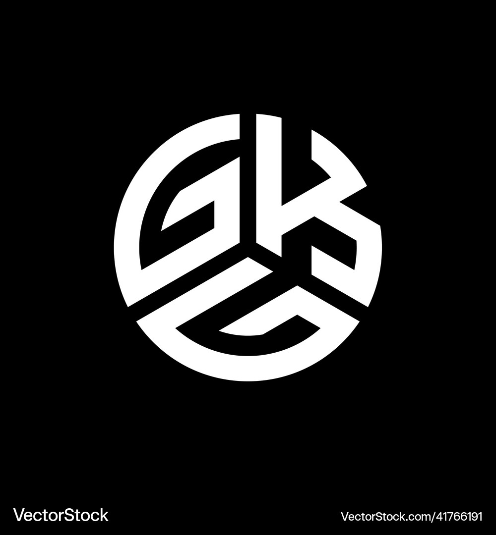 Gkg letter logo design on white background Vector Image