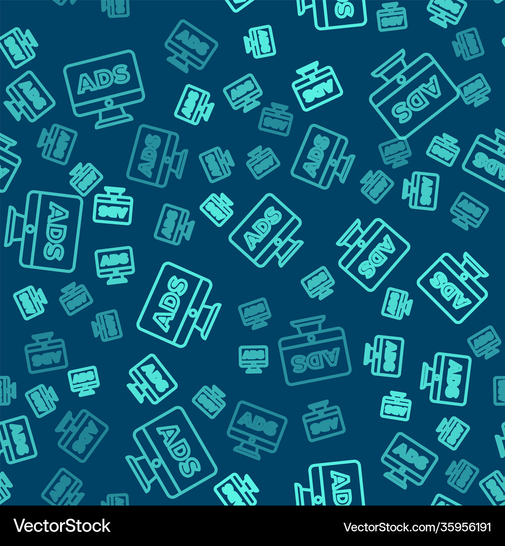 Green line advertising icon isolated seamless Vector Image