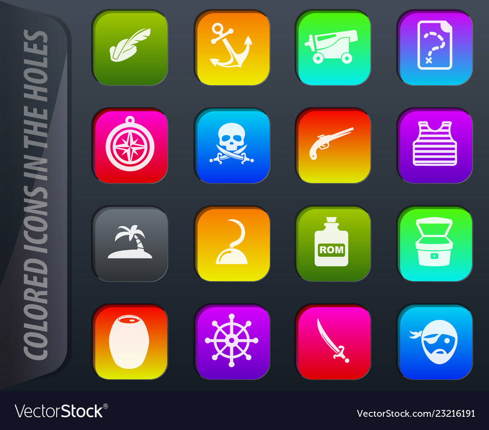 Pirates icons set Royalty Free Vector Image - VectorStock