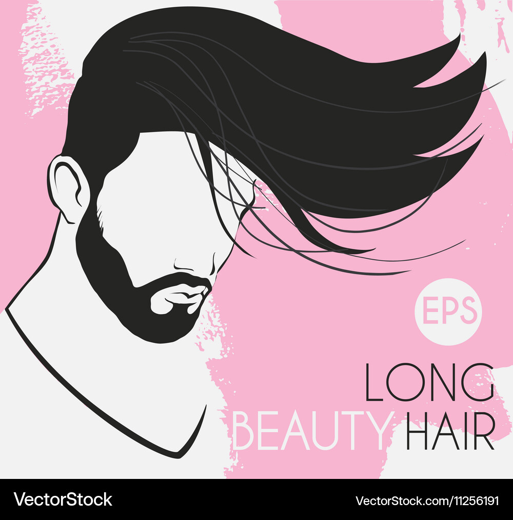 Portrait of a man with beard long Royalty Free Vector Image