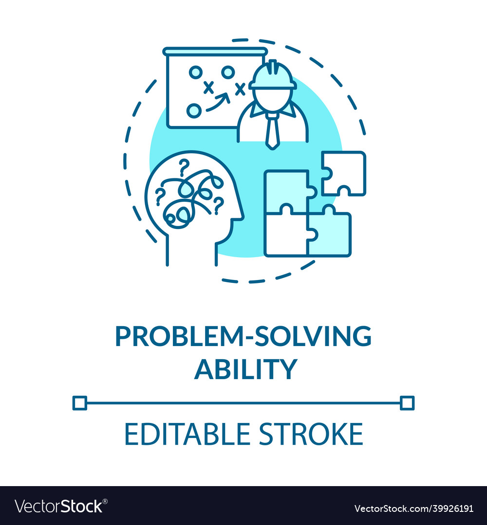 Problem solving ability turquoise concept icon Vector Image