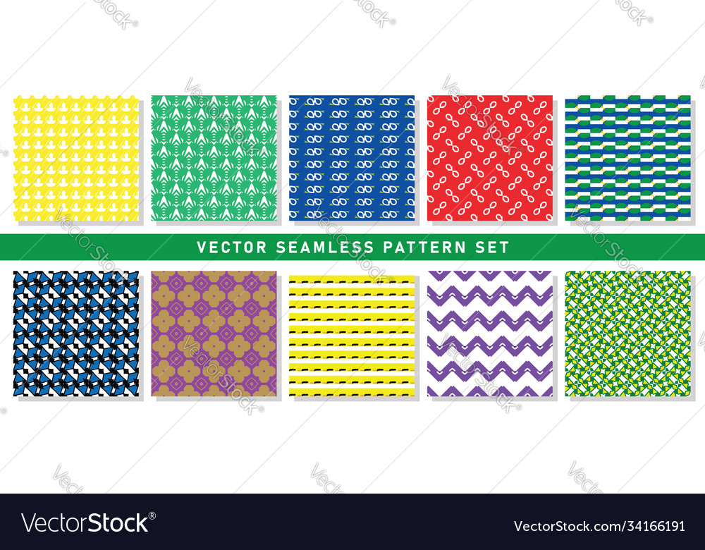 Seamless pattern texture background set Royalty Free Vector