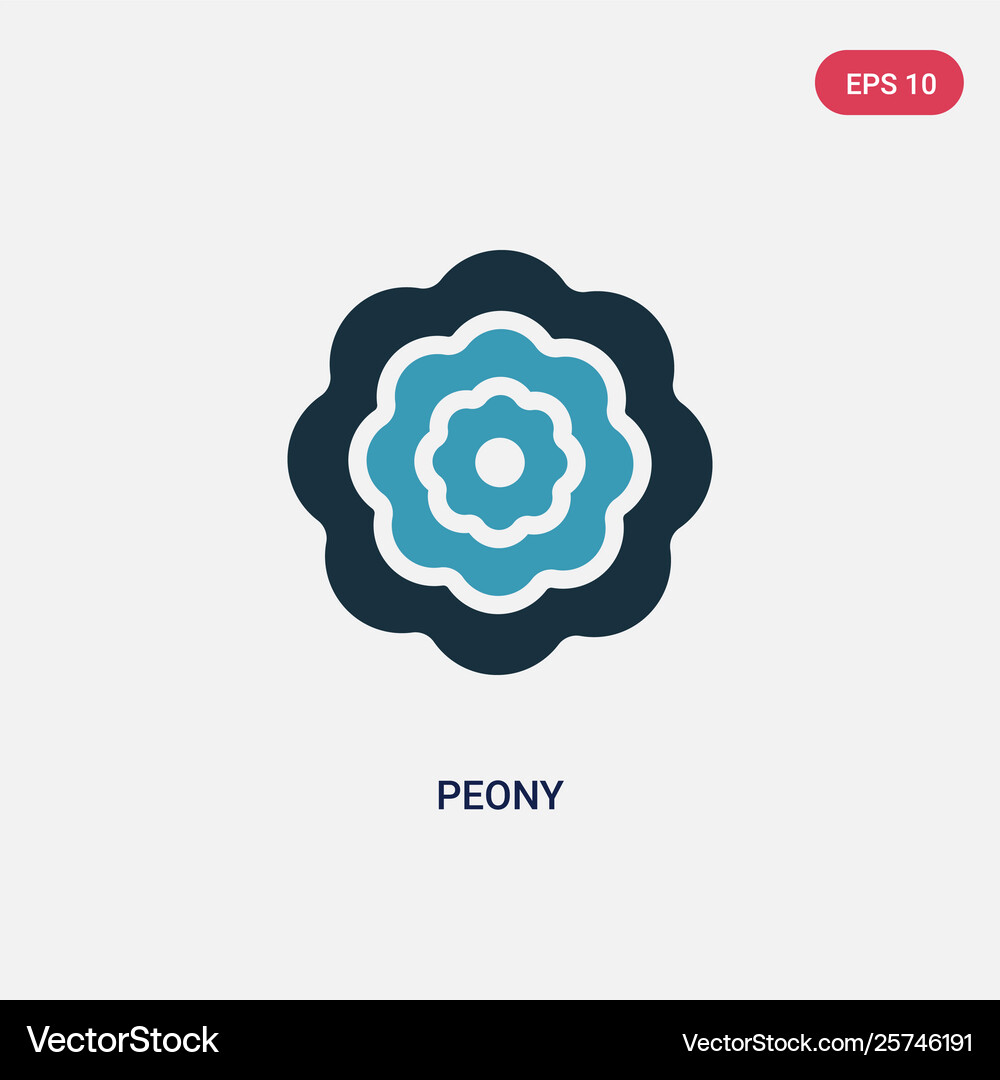 Two color peony icon from nature concept isolated Vector Image